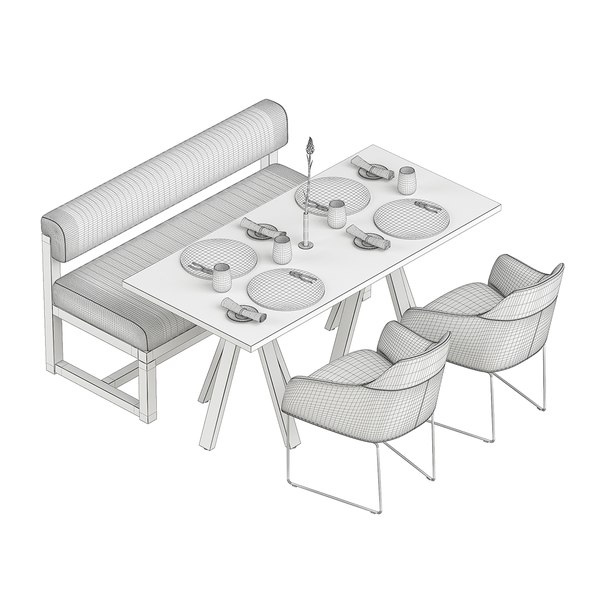 Restaurant tables modeled 3D model - TurboSquid 1467928