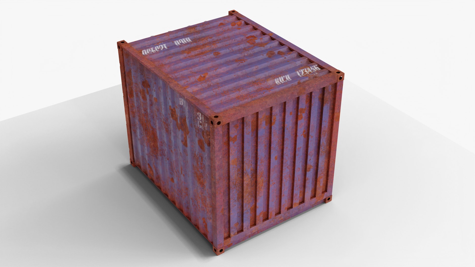 3D Model 10Ft Cargo Container - Blue - Rusted - TurboSquid 1920210