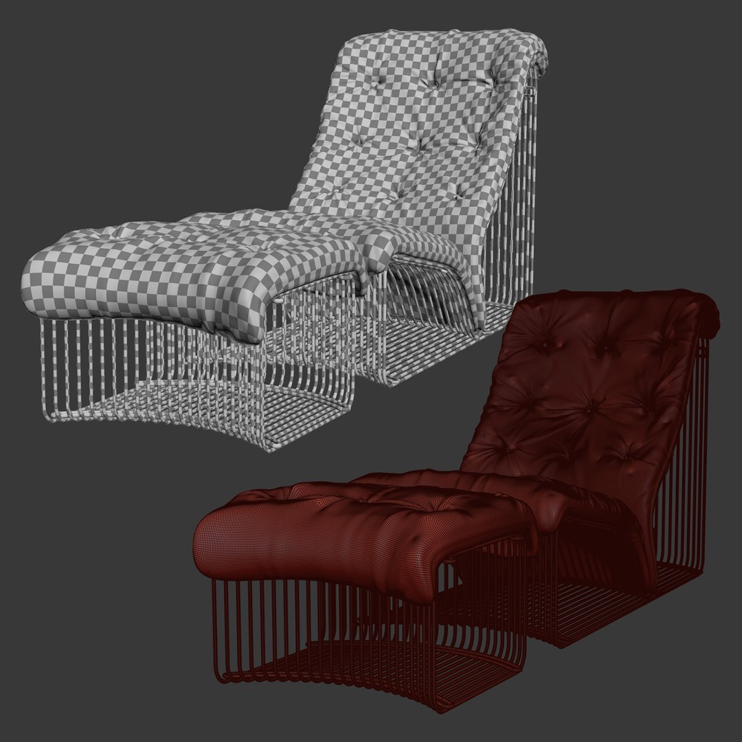 3D Chair Ottoman - TurboSquid 1595498