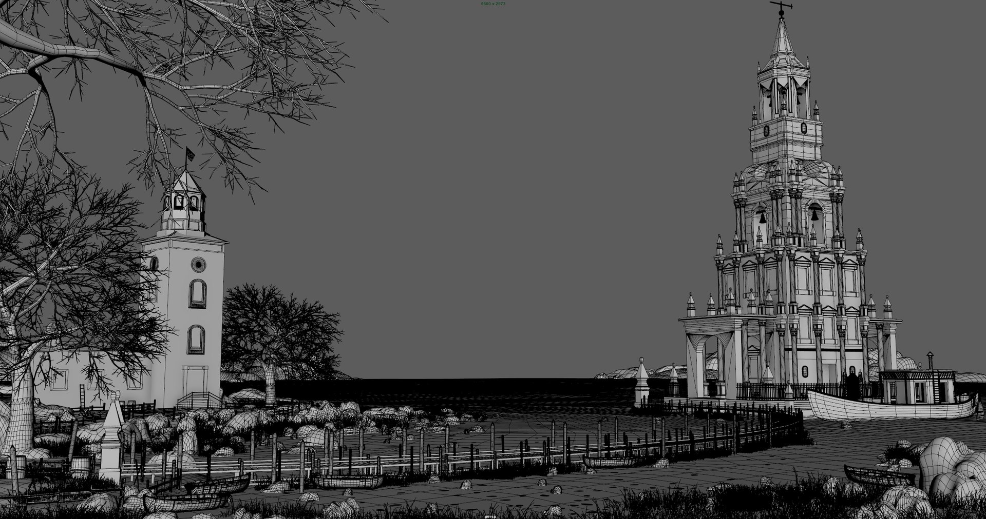 3D Fantasy Sunset Tower Model - TurboSquid 1335520