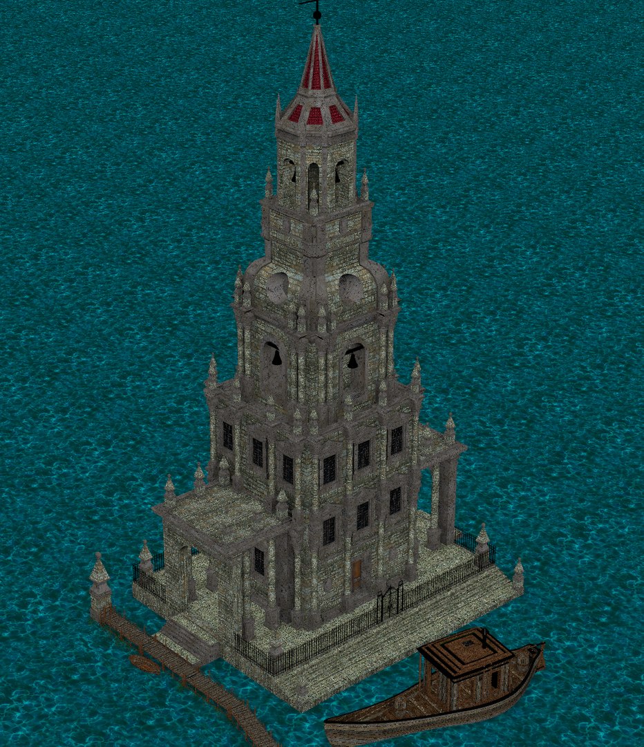 3D Fantasy Sunset Tower Model - TurboSquid 1335520