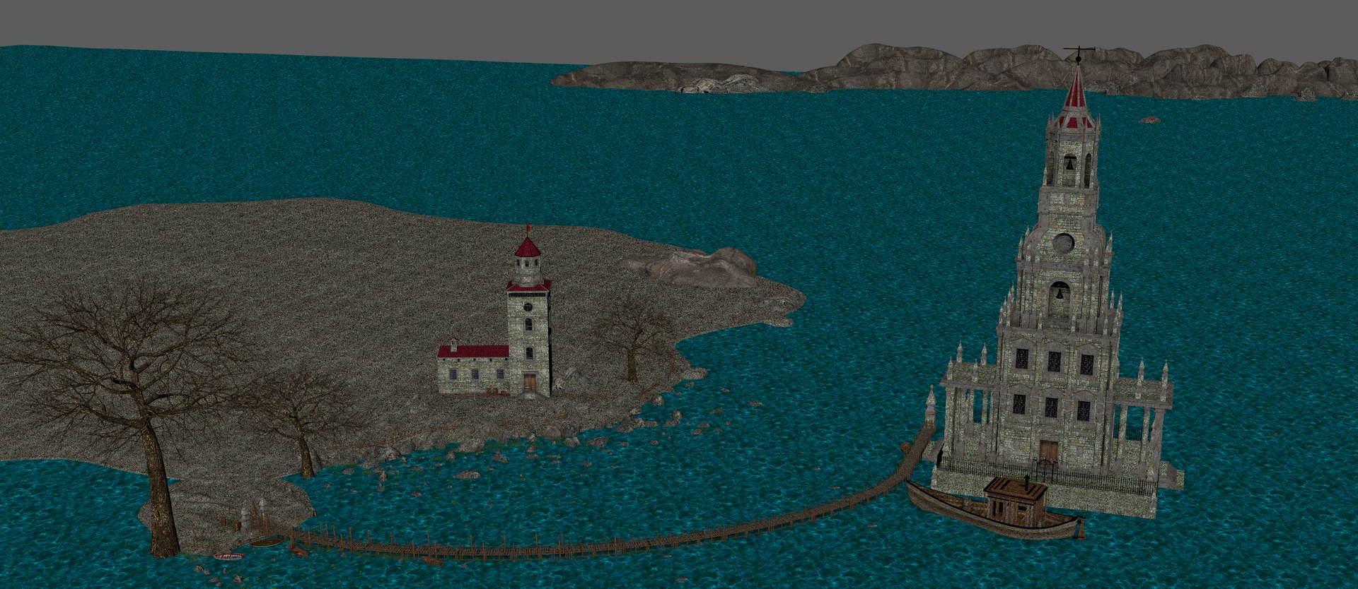 3D Fantasy Sunset Tower Model - TurboSquid 1335520