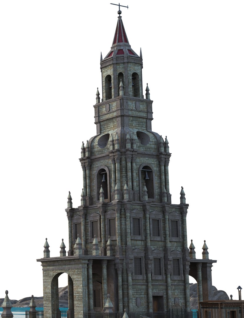 3D Fantasy Sunset Tower Model - TurboSquid 1335520