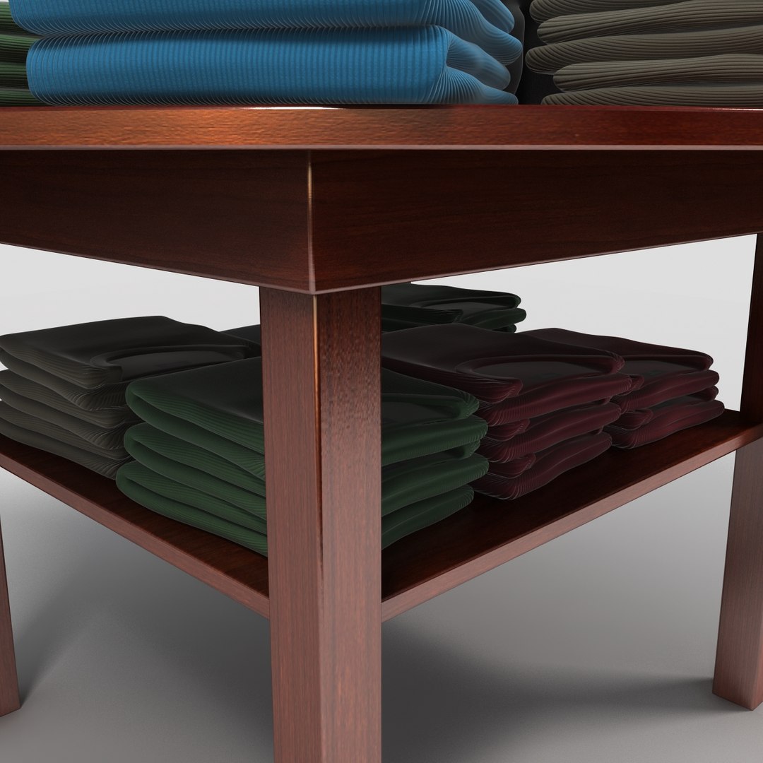 Table Long Shirts 3d Model