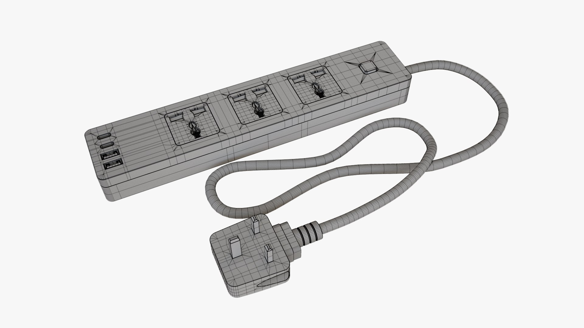 3-Way Extension Lead Model - TurboSquid 2114343