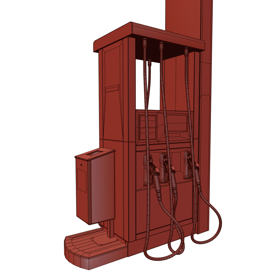 petrol fuel pump 3d model