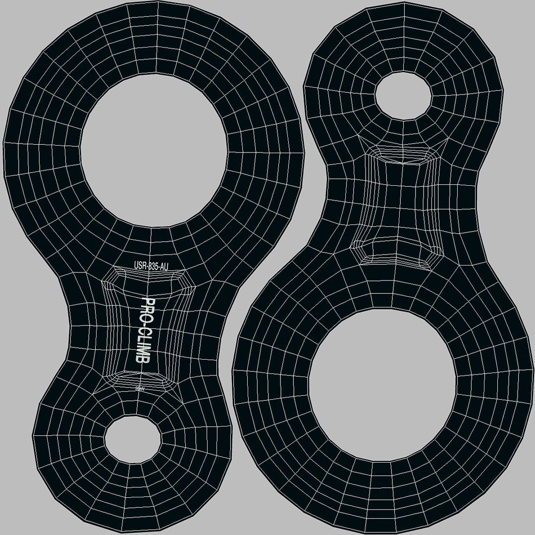 3D Figure Of Eight Descender Pro-Climb Black - TurboSquid 2189387