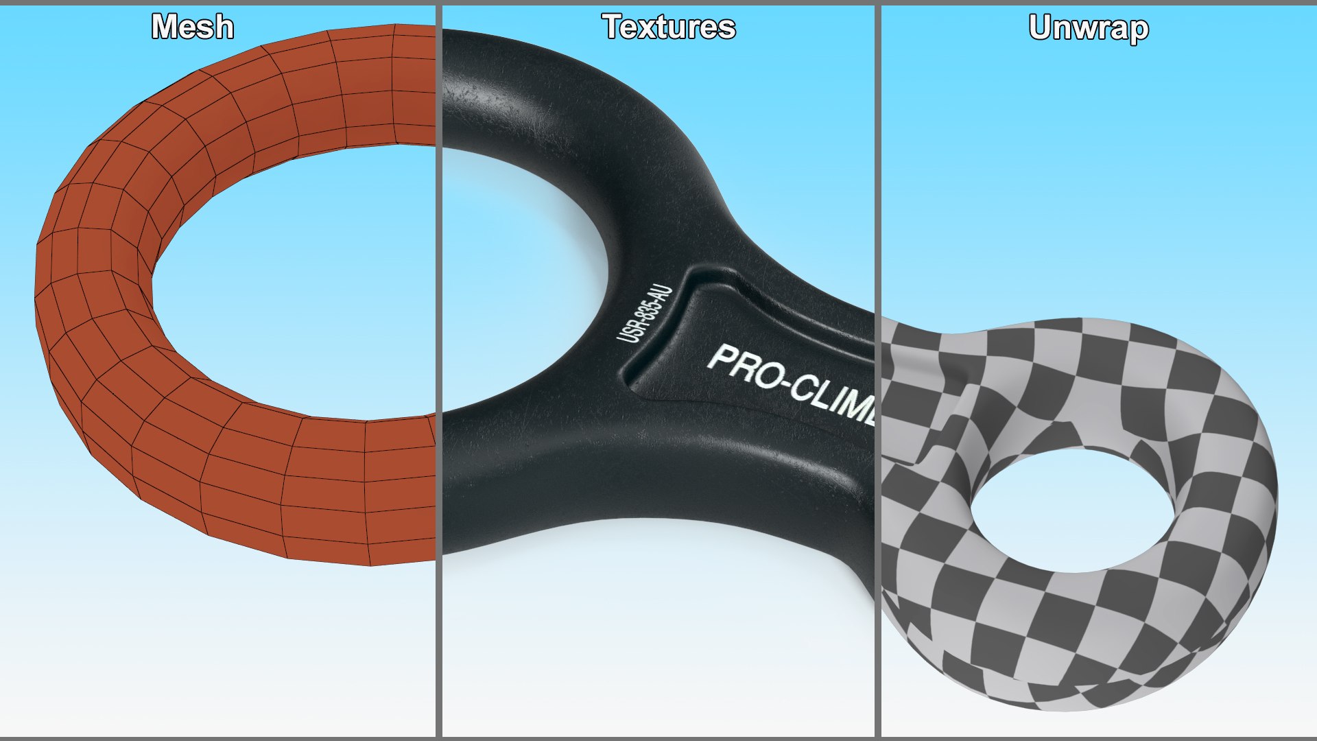 3D Figure Of Eight Descender Pro-Climb Black - TurboSquid 2189387