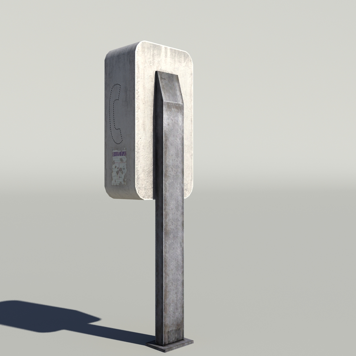 payphone low-poly phone 3d model