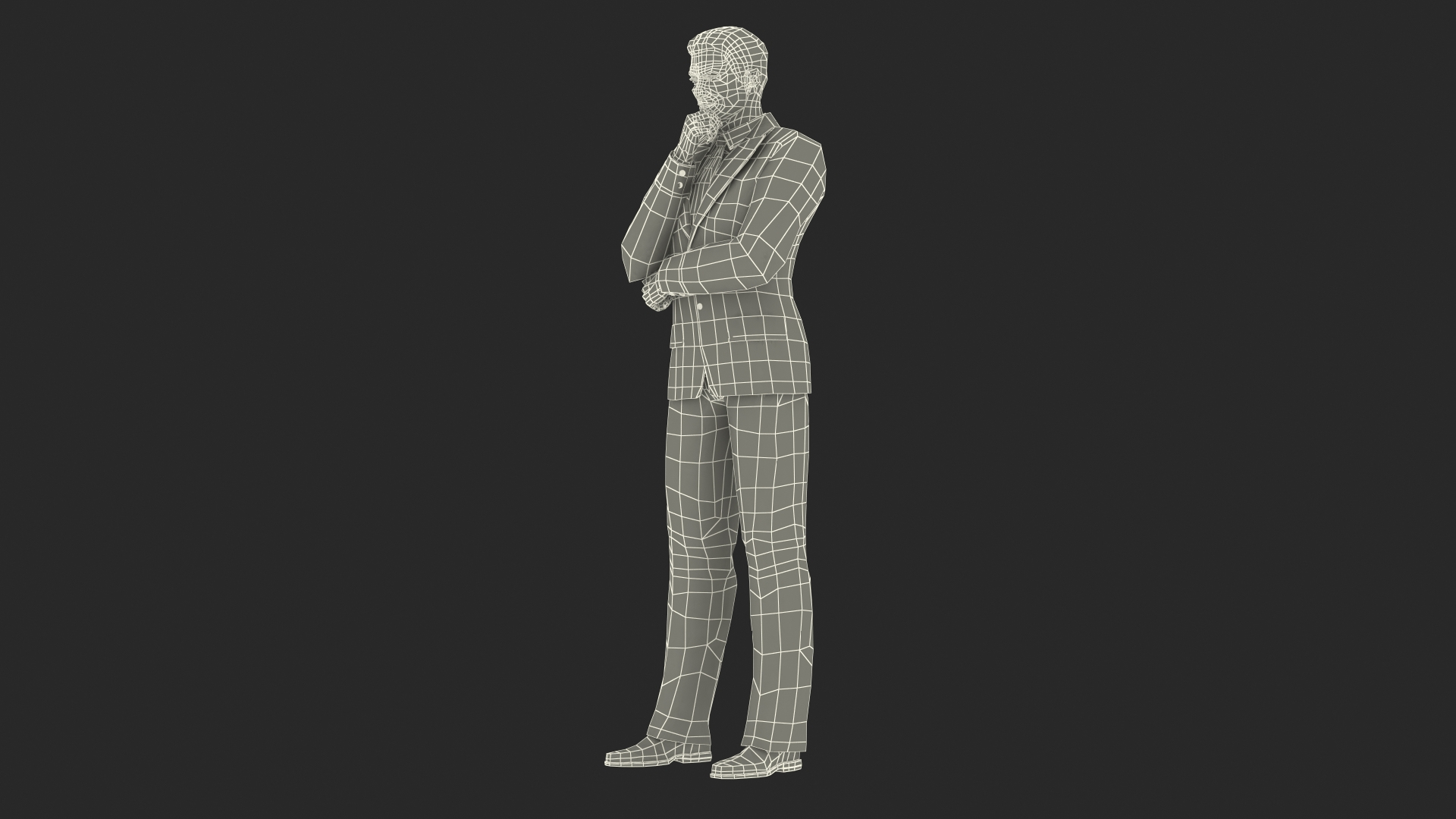 3D Model Businessman Thinking Pose Man Suit - TurboSquid 1517912