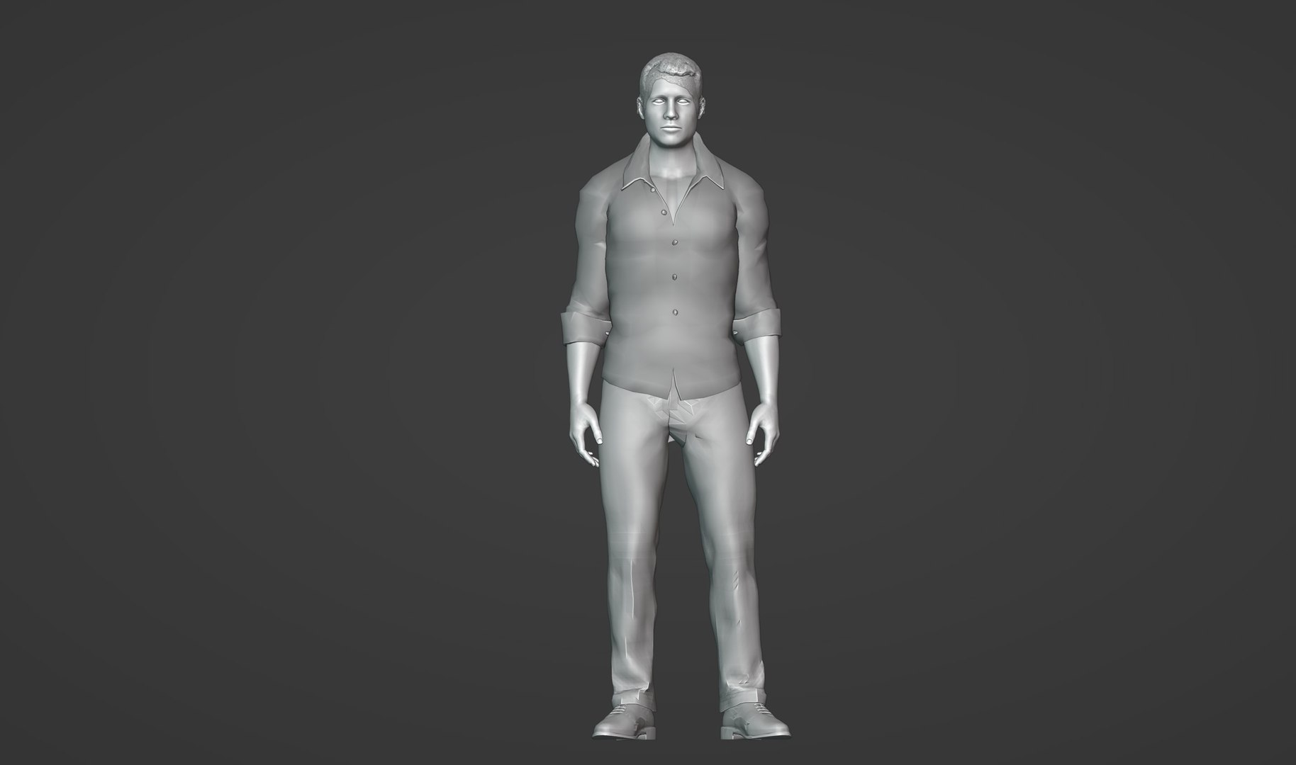 3D Standard Man With Stubble - TurboSquid 2143242