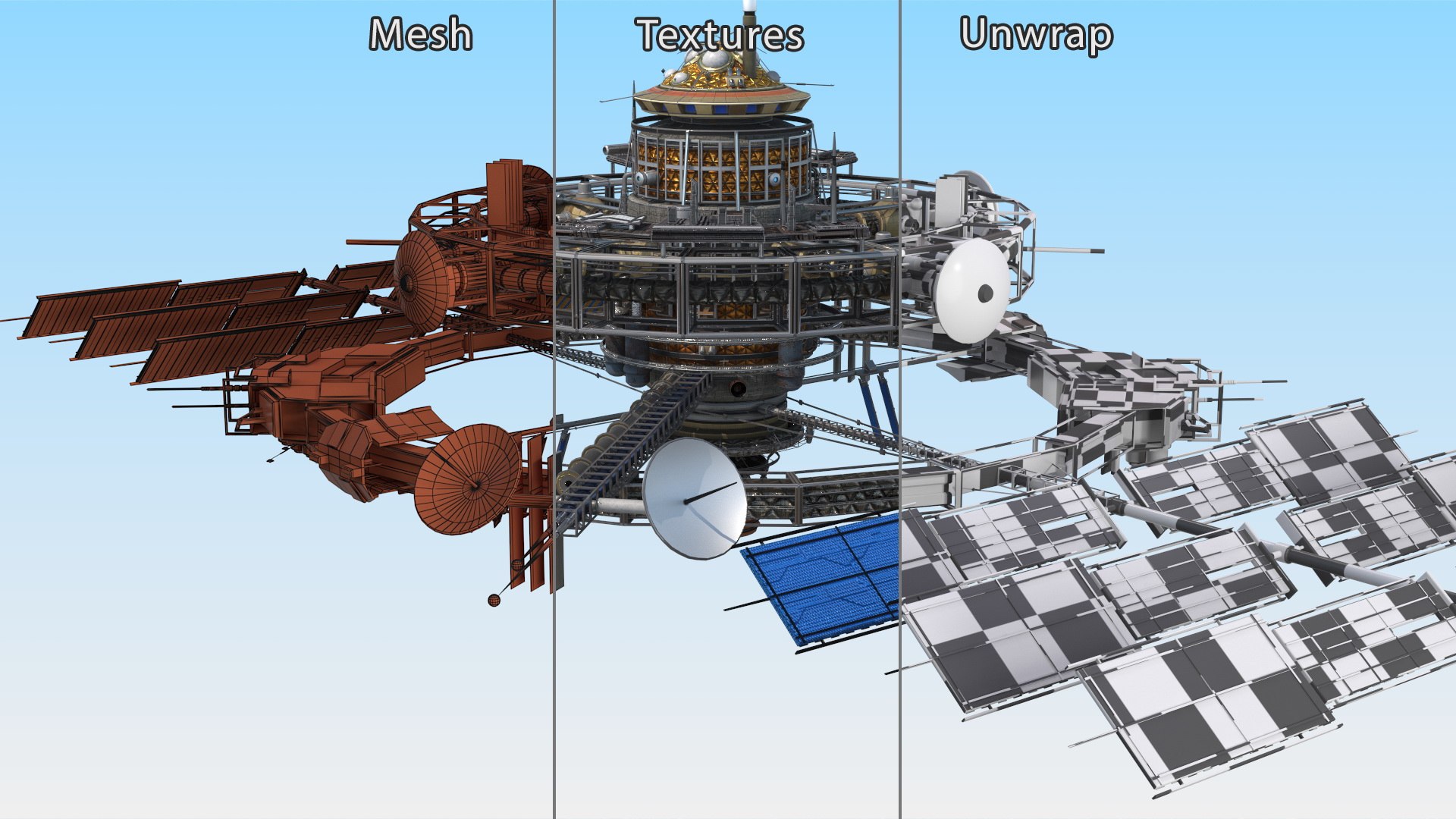 Futuristic Sci Fi Space Station With Solar Panels 3D - TurboSquid 2322869