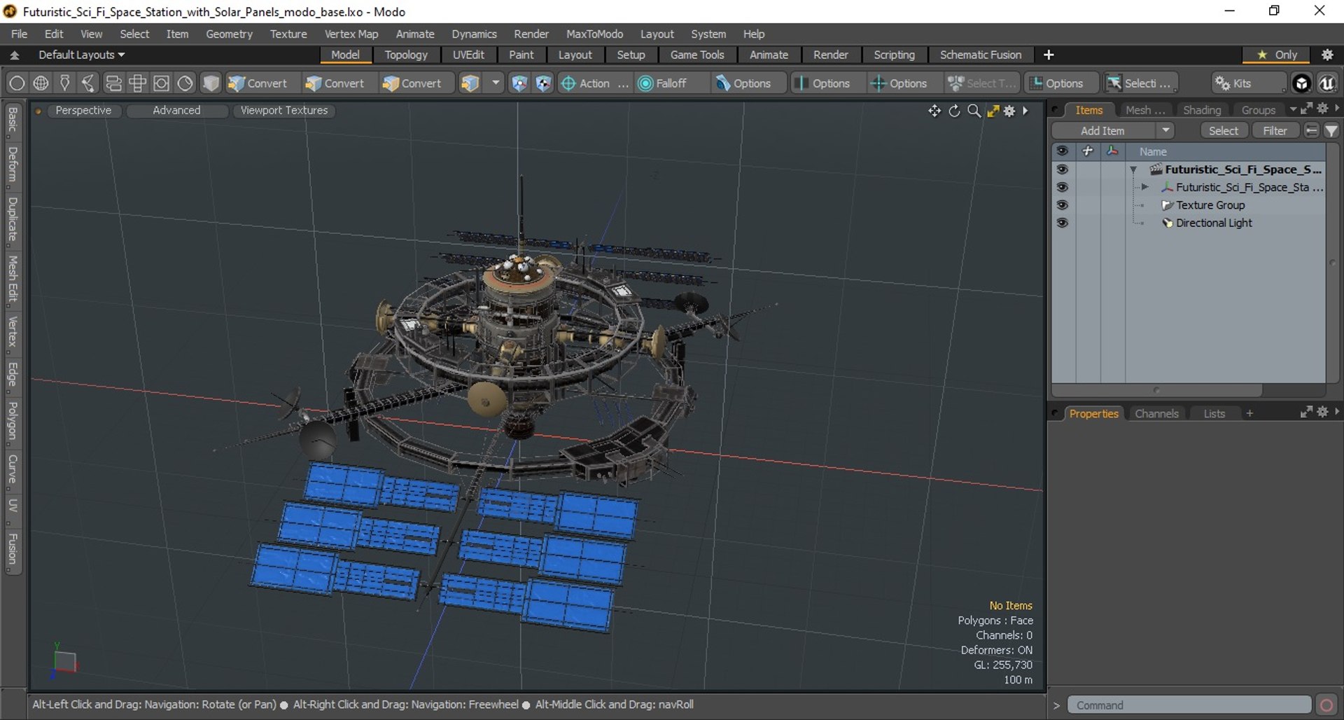 Futuristic Sci Fi Space Station With Solar Panels 3D - TurboSquid 2322869