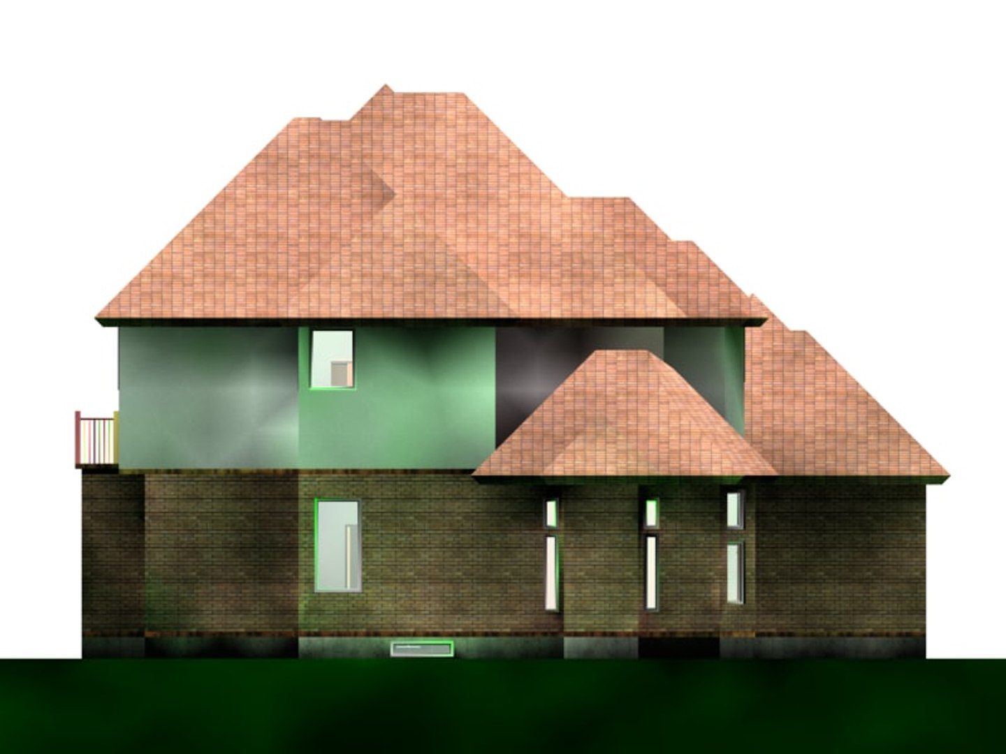 project house architecture radiosity 3d model