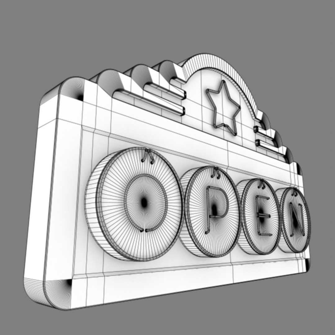 3d Model Neon Open Sign