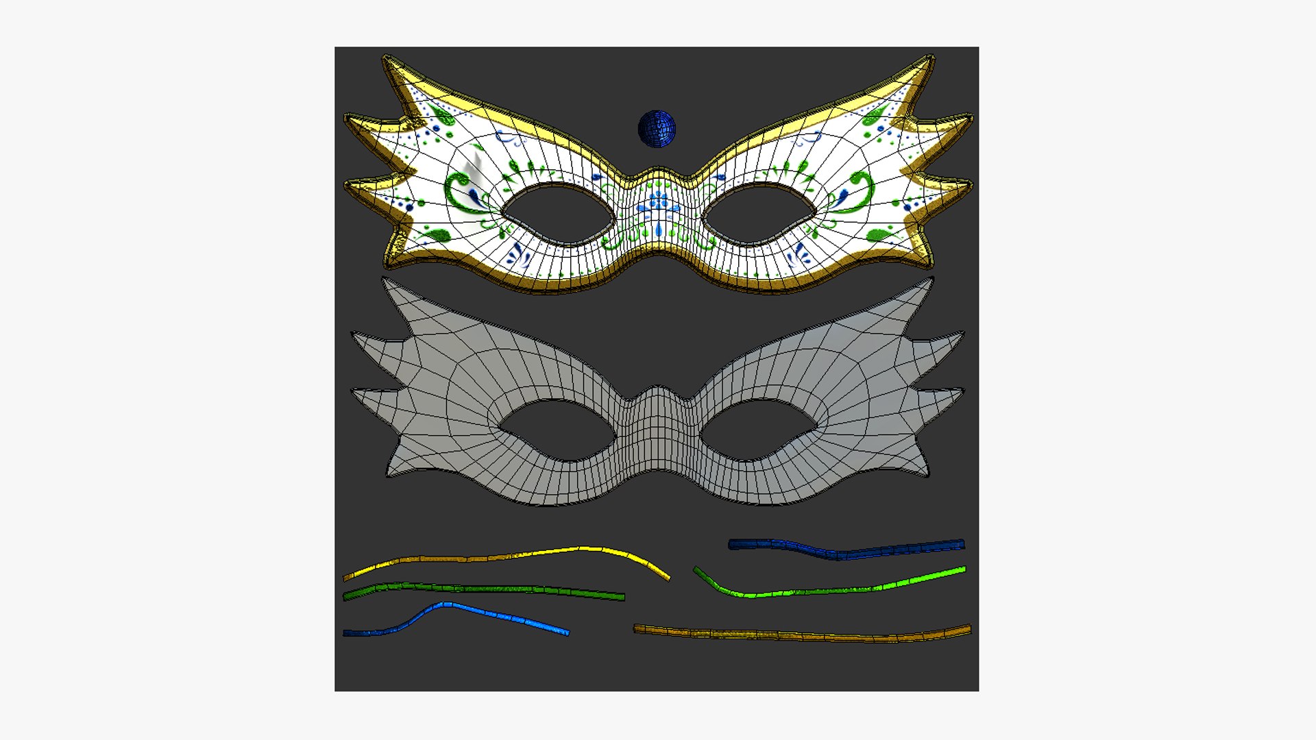 Carnival Mask B03 Brazilian - Costume Character Design 3D model ...