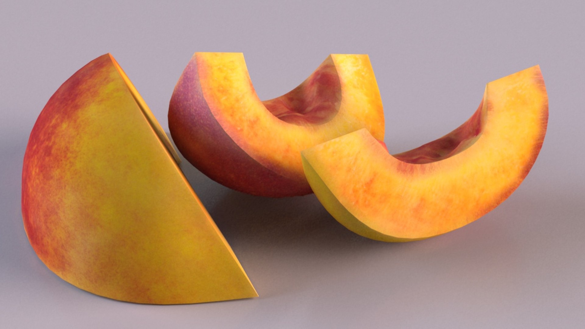 Peach Fruit Sliced Nectarine 3D Model - TurboSquid 1624494