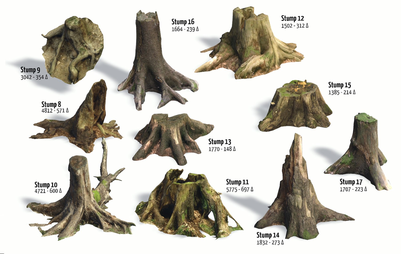 10 Photo-scanned Conifer Stumps 3D Model - TurboSquid 1818887