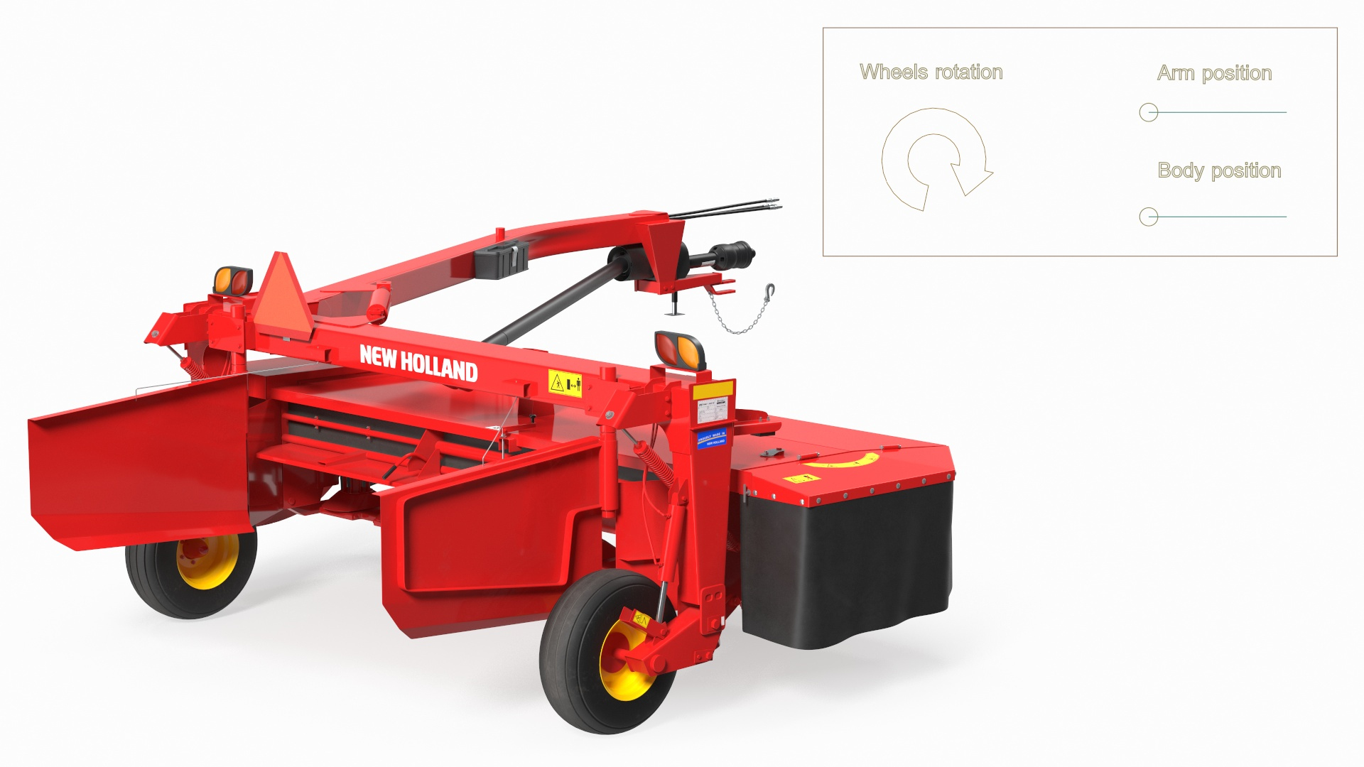 3D Discbine 210 Side Pull Disc Mower Conditioners Rigged Model ...