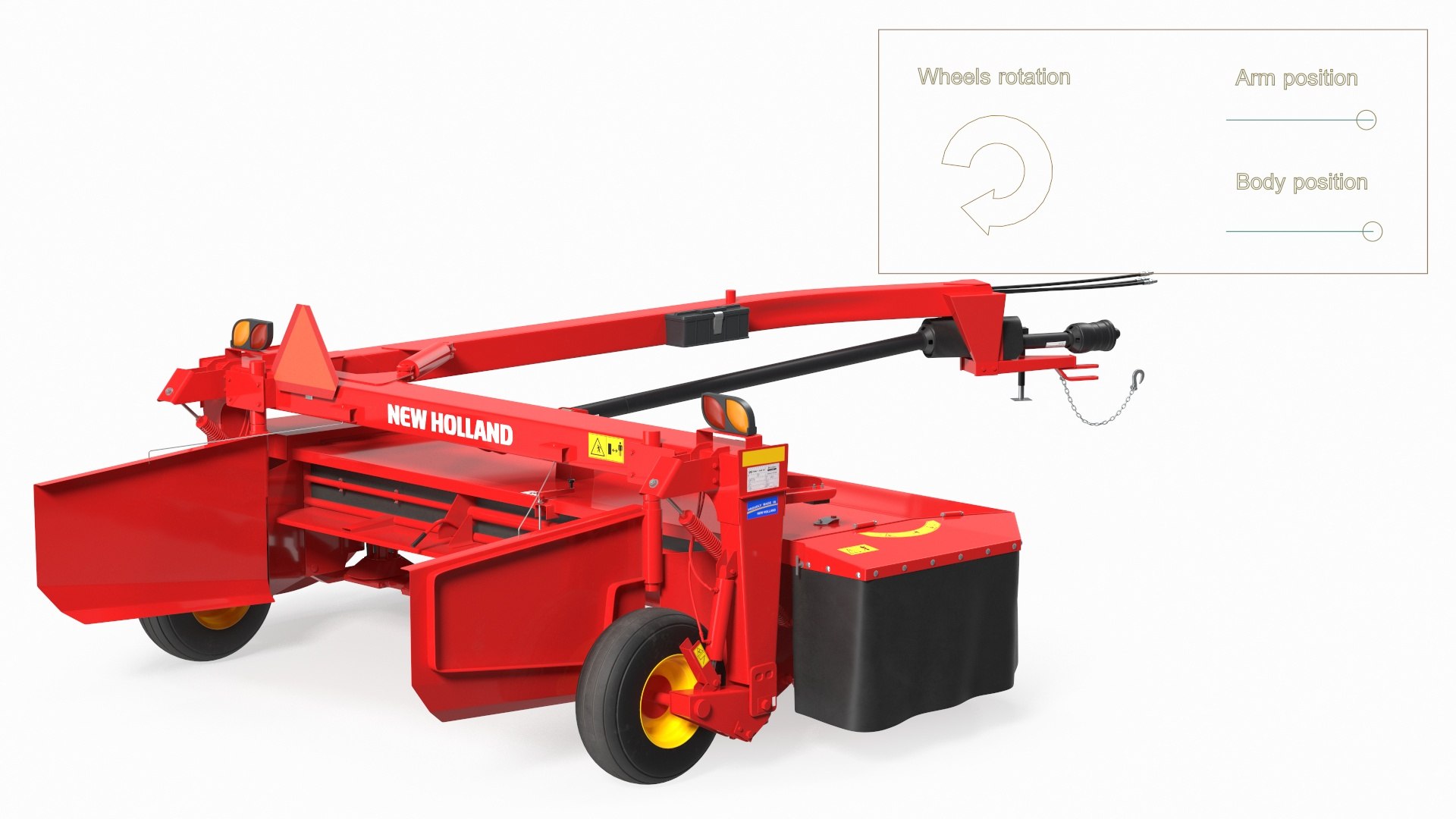 3D Discbine 210 Side Pull Disc Mower Conditioners Rigged Model ...