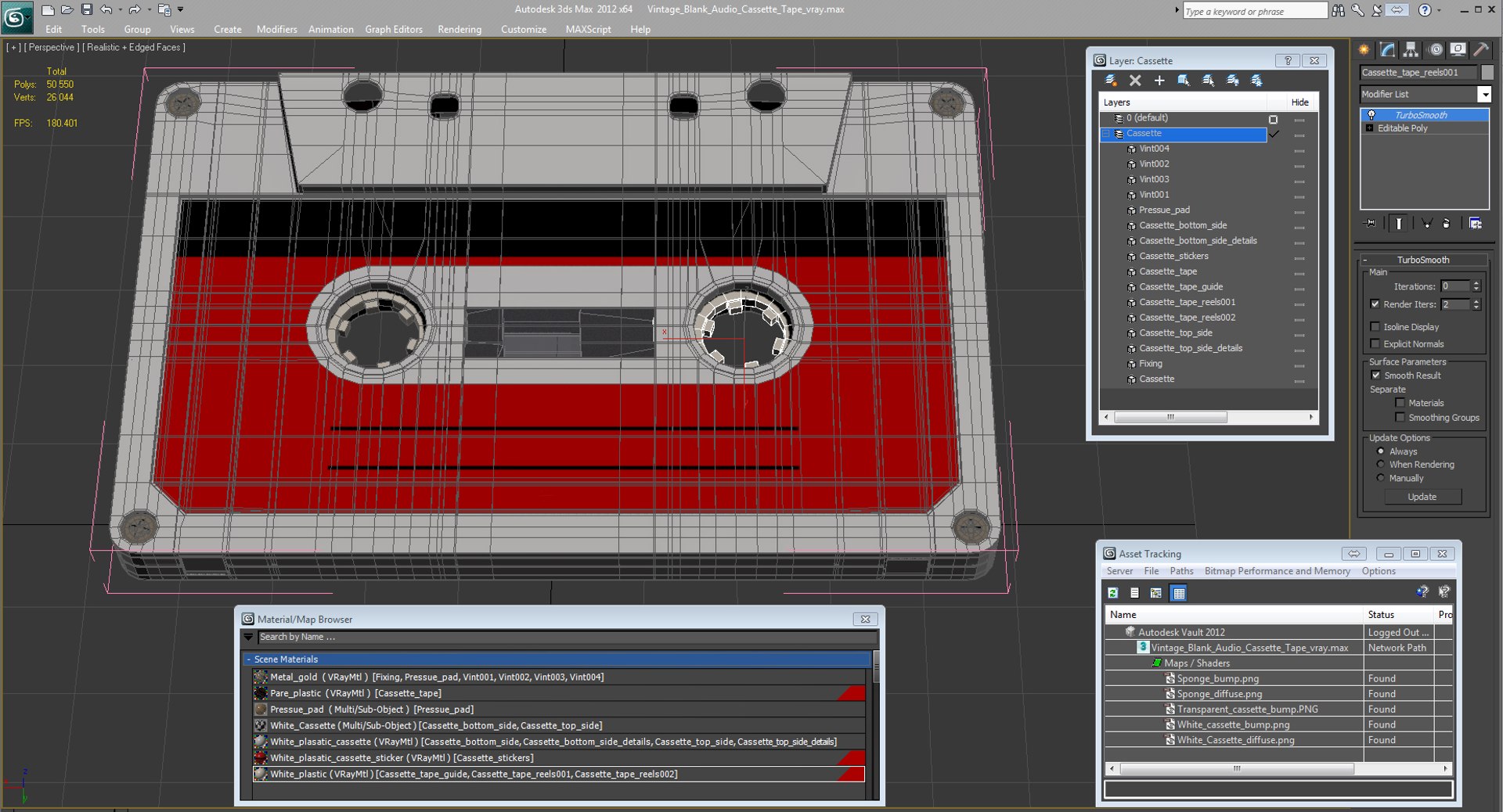 3D vintage blank cassette tape model - TurboSquid 1253434