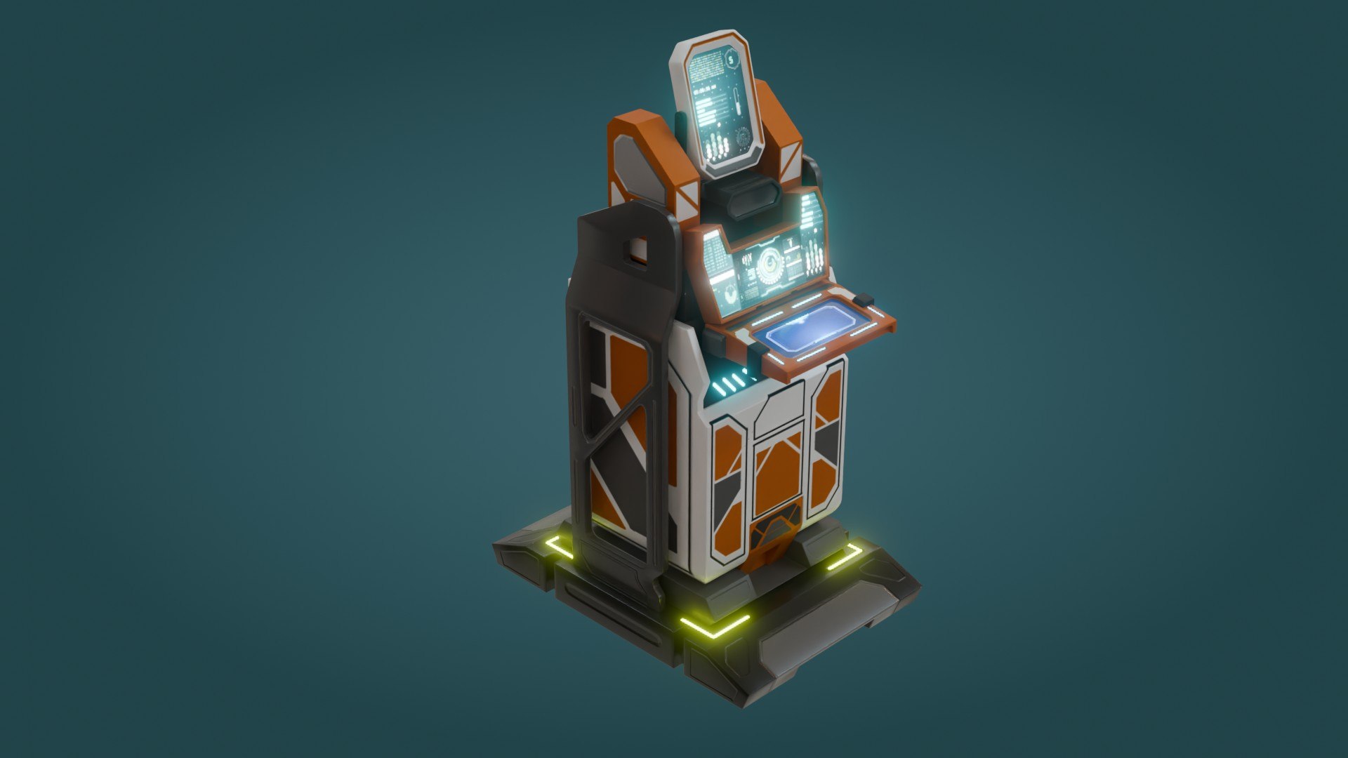 3D model Sci-Fi Computer - Low Poly - Game Ready - PBR - TurboSquid 2182593