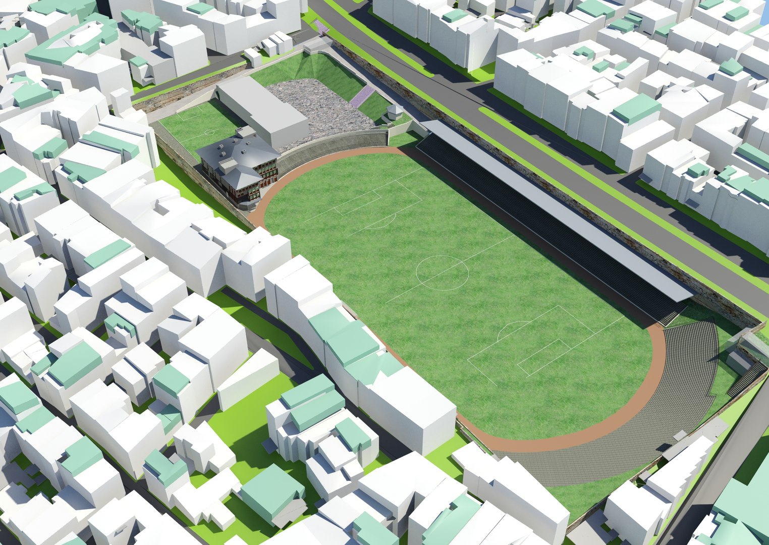 3D football administrative building facade model - TurboSquid 1326926