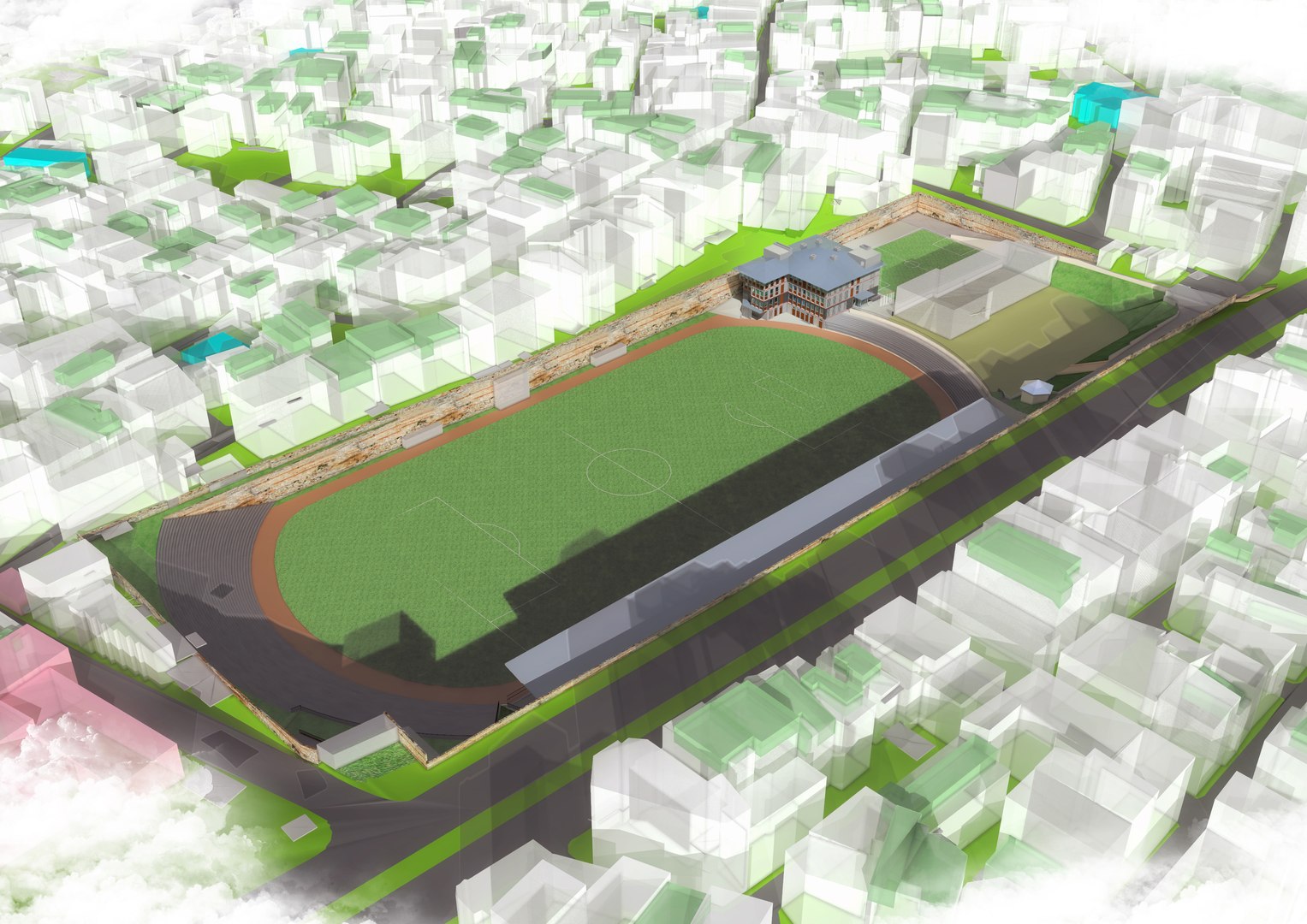 3D football administrative building facade model - TurboSquid 1326926