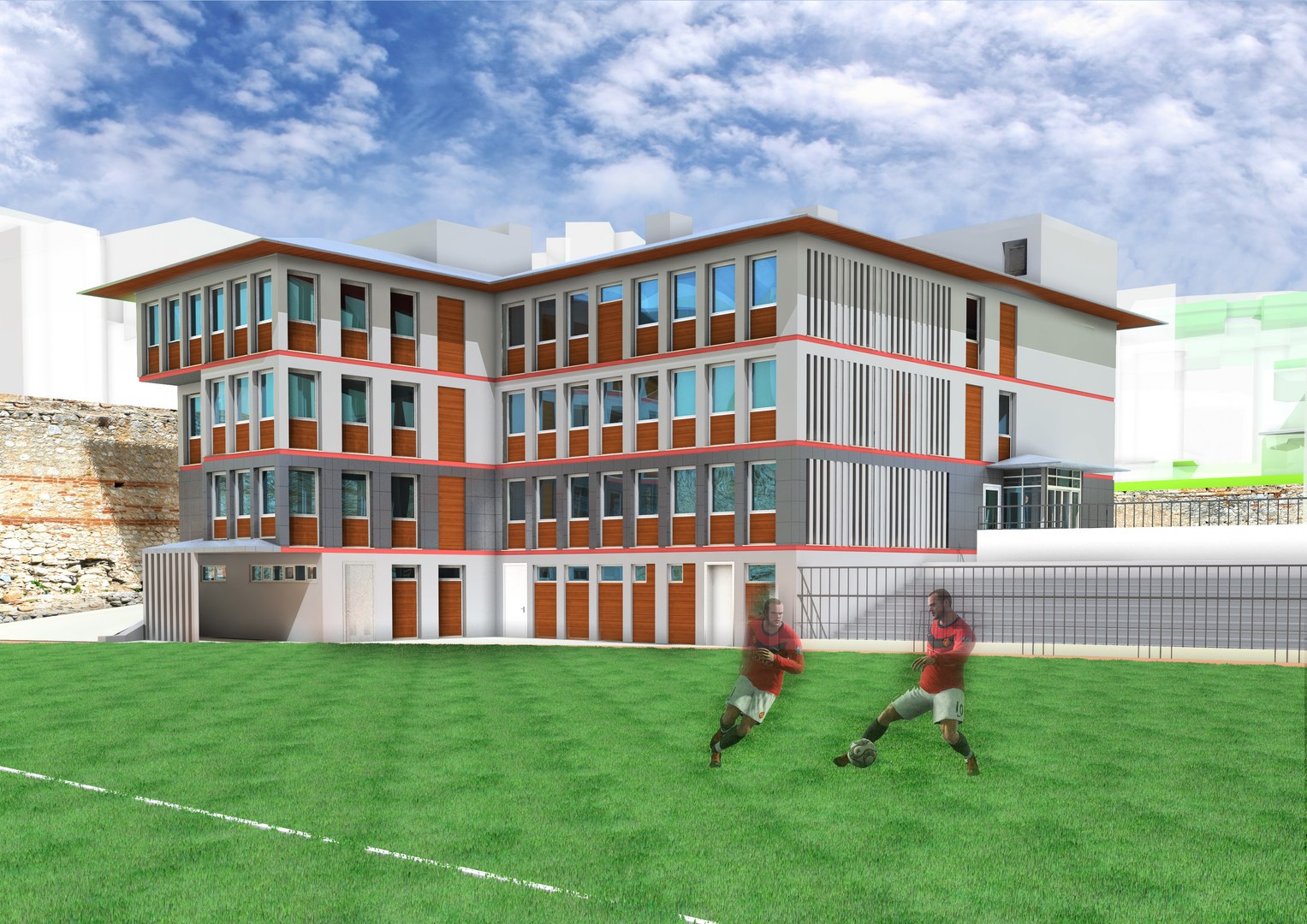 3D football administrative building facade model - TurboSquid 1326926