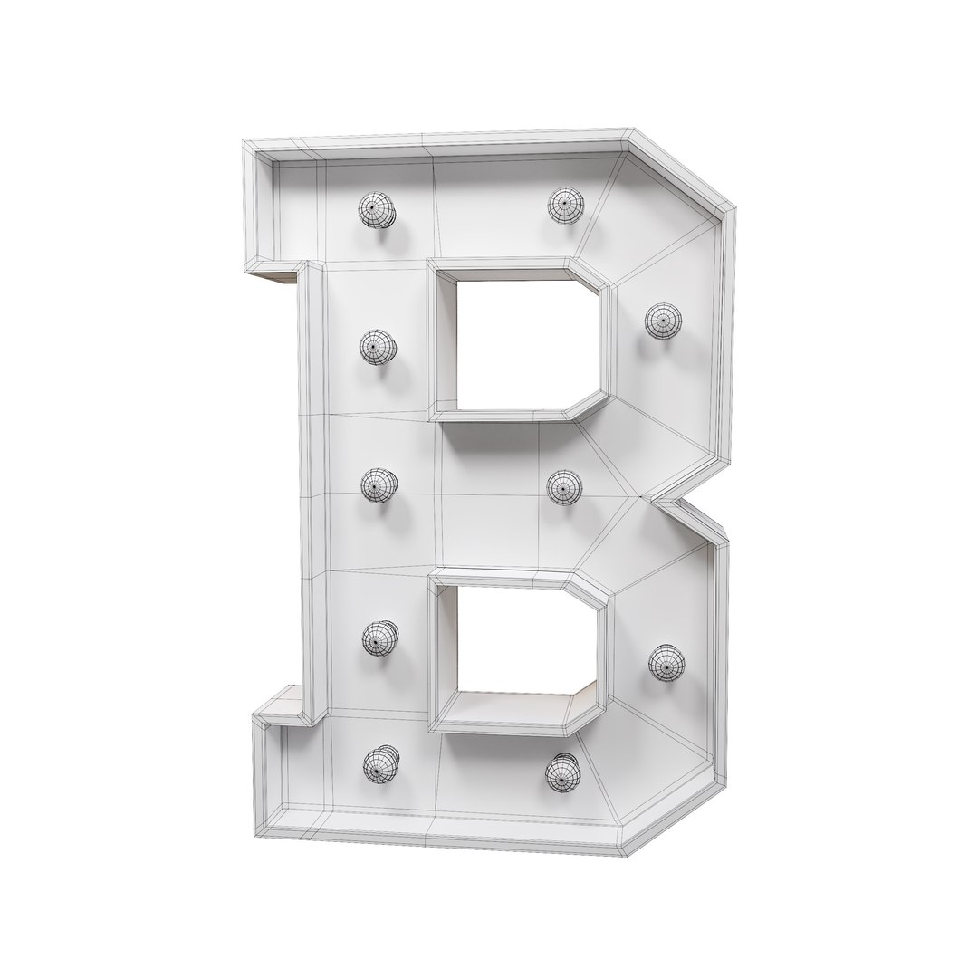 3D Marquee Letter B Glow Sign 3dmodel - TurboSquid 1975403