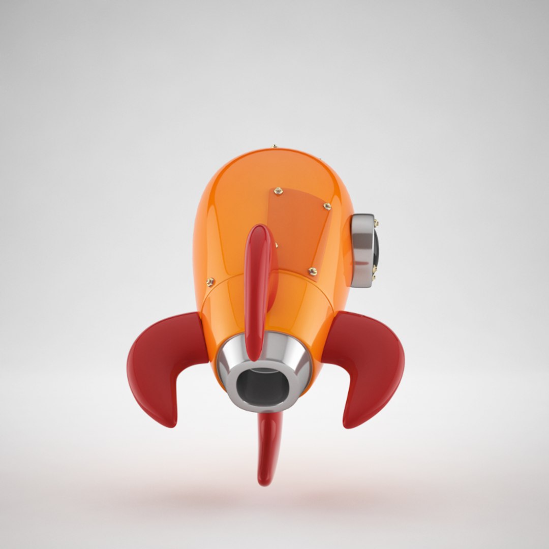 3d Cartoon Rocket Model