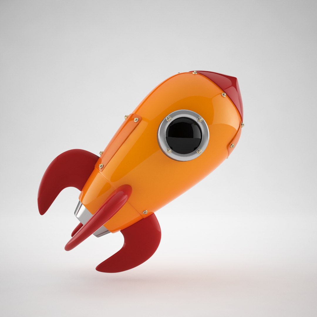 3d Cartoon Rocket Model