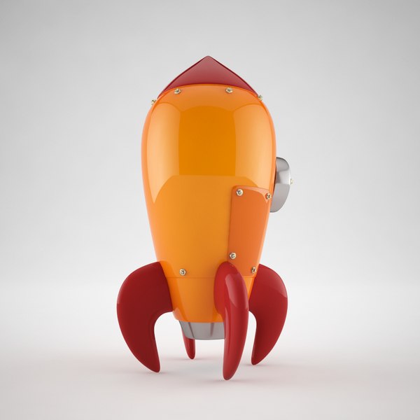 3d cartoon rocket model