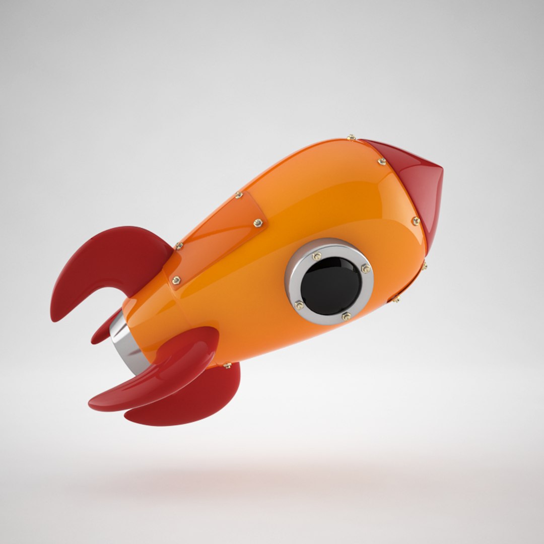 3d Cartoon Rocket Model