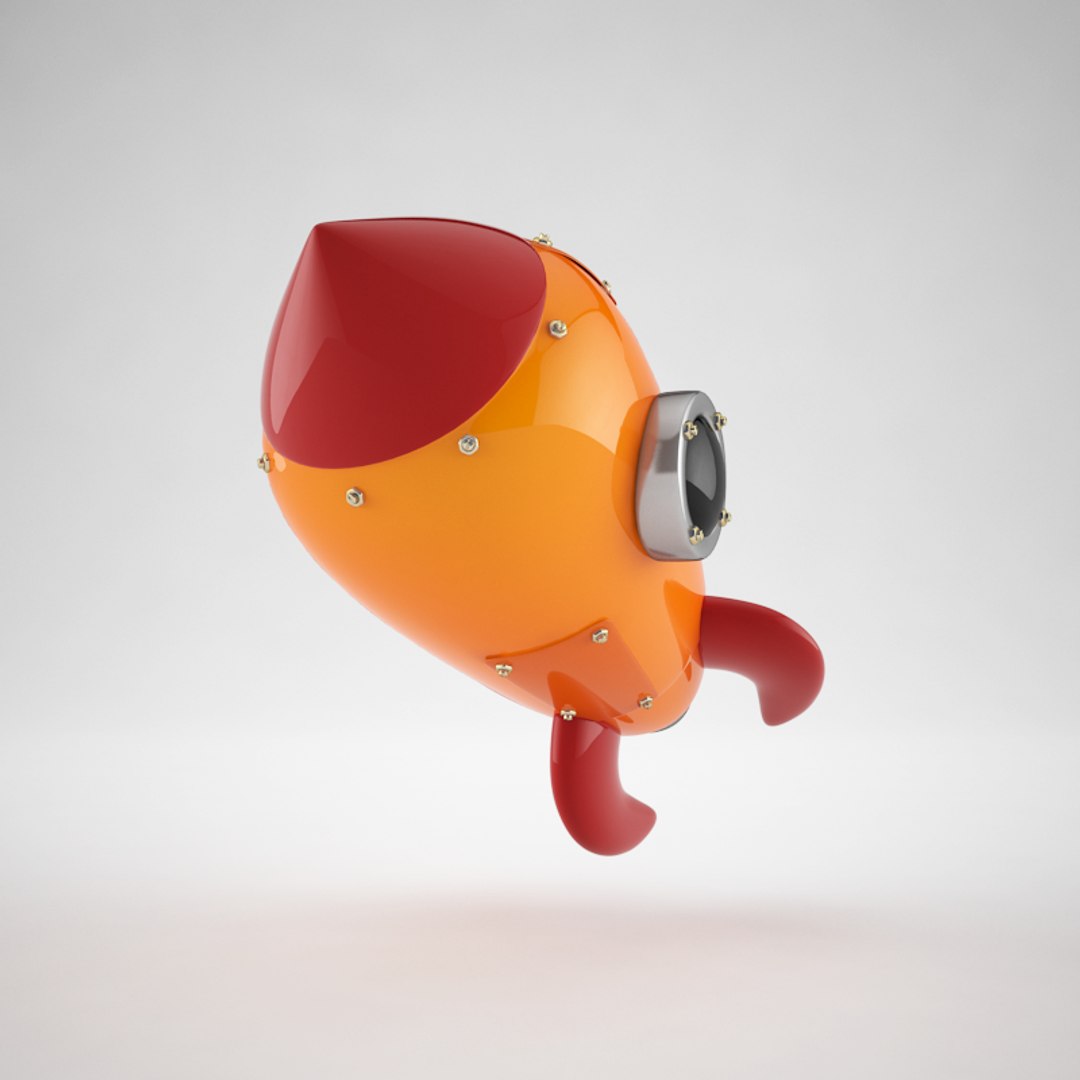 3d Cartoon Rocket Model