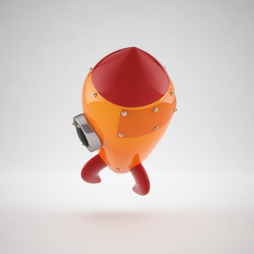 3d Cartoon Rocket Model
