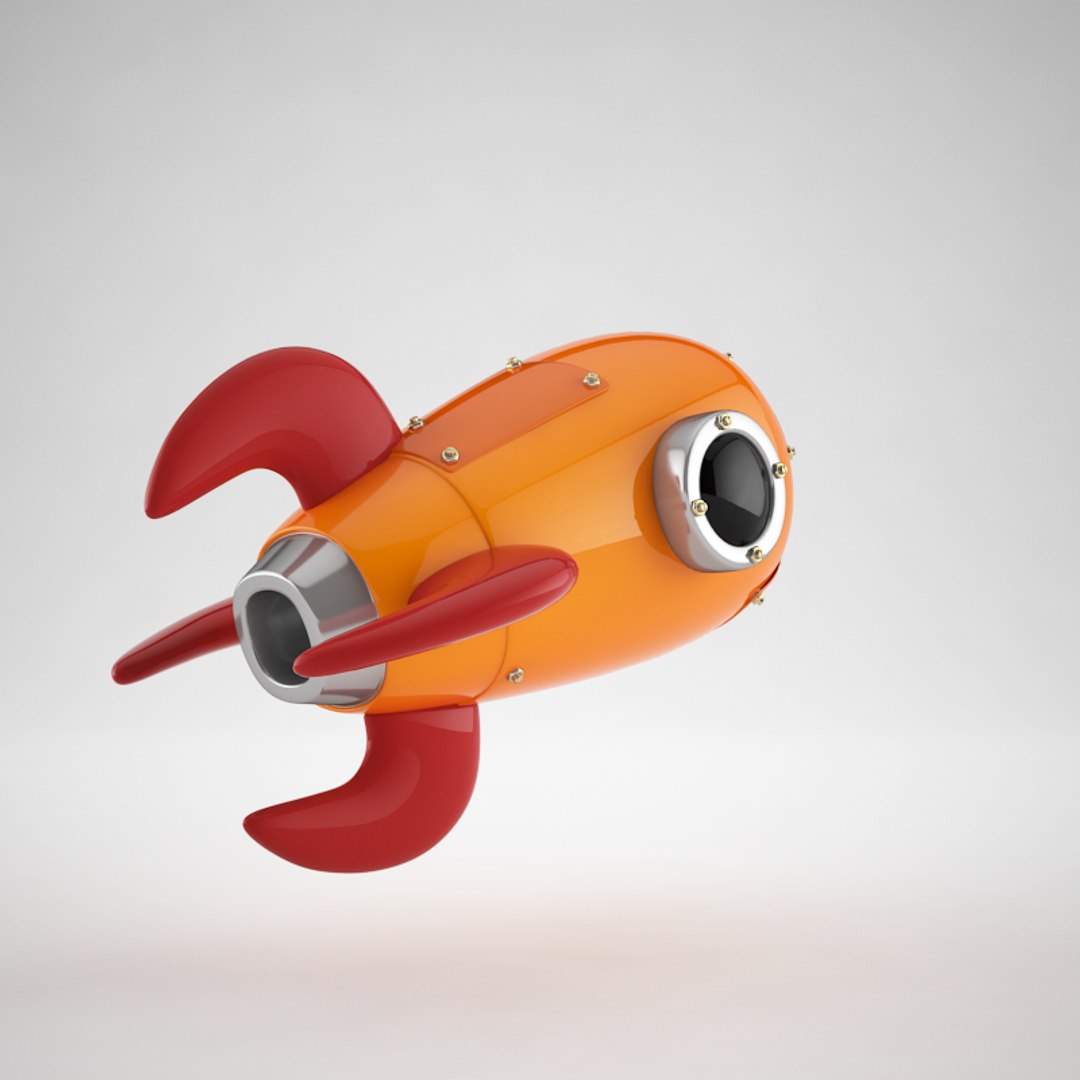 3d Cartoon Rocket Model