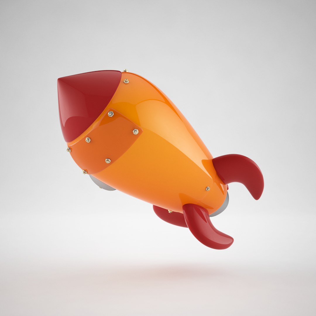 3d Cartoon Rocket Model