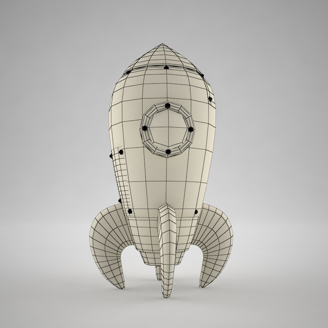 3d Cartoon Rocket Model