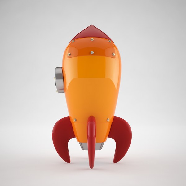 3d cartoon rocket model