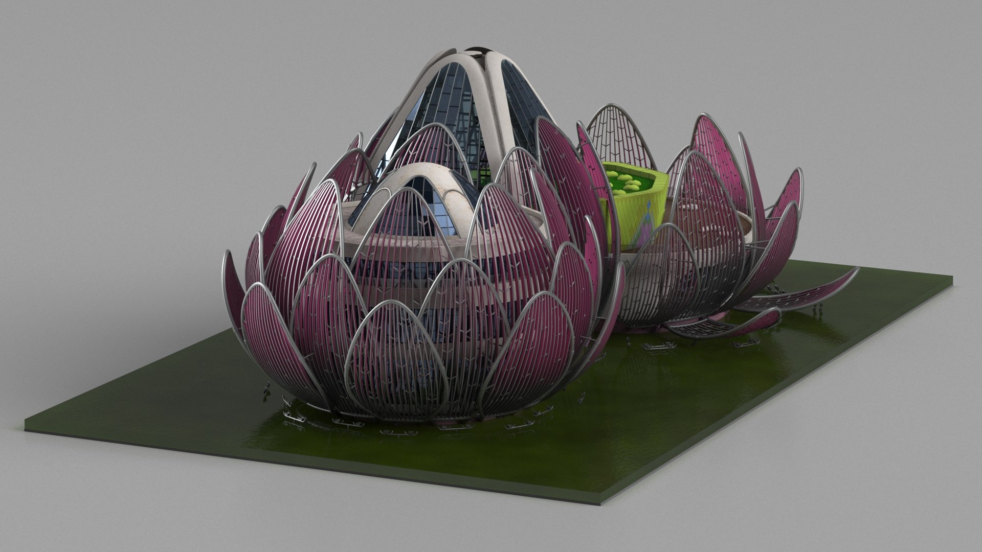 3D Lotus Building Wujin - TurboSquid 2217160