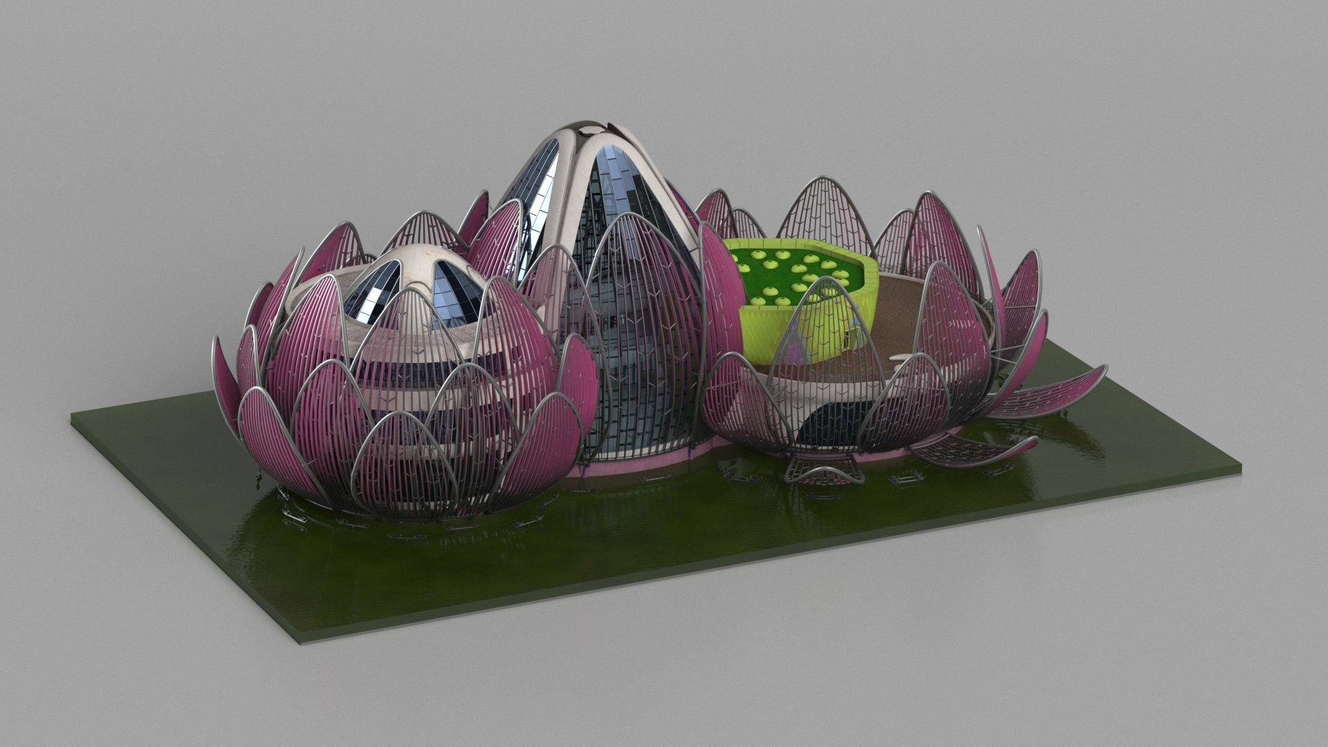 3D Lotus Building Wujin - TurboSquid 2217160