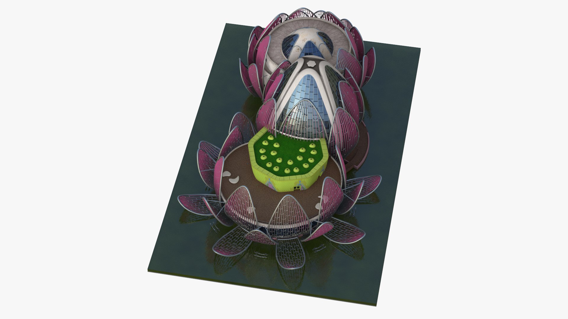 3D Lotus Building Wujin - TurboSquid 2217160