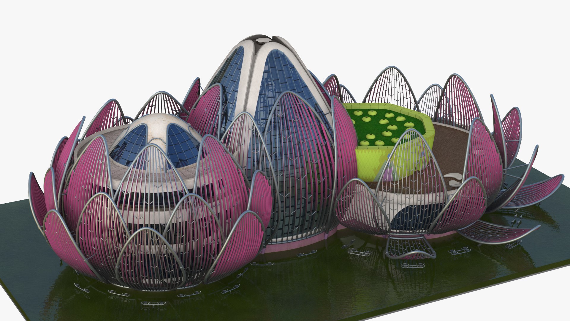 3D Lotus Building Wujin - TurboSquid 2217160