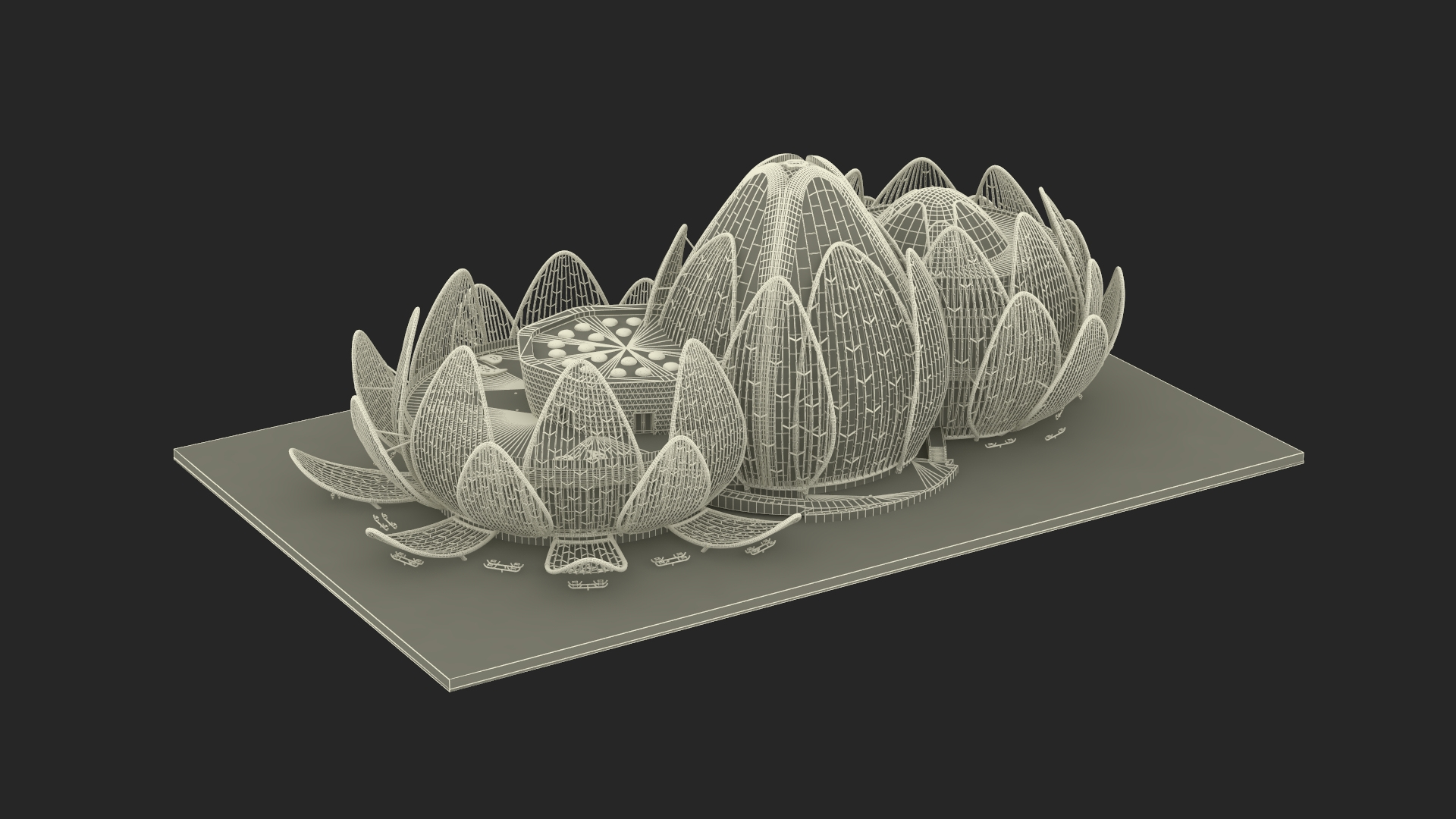 3D Lotus Building Wujin - TurboSquid 2217160