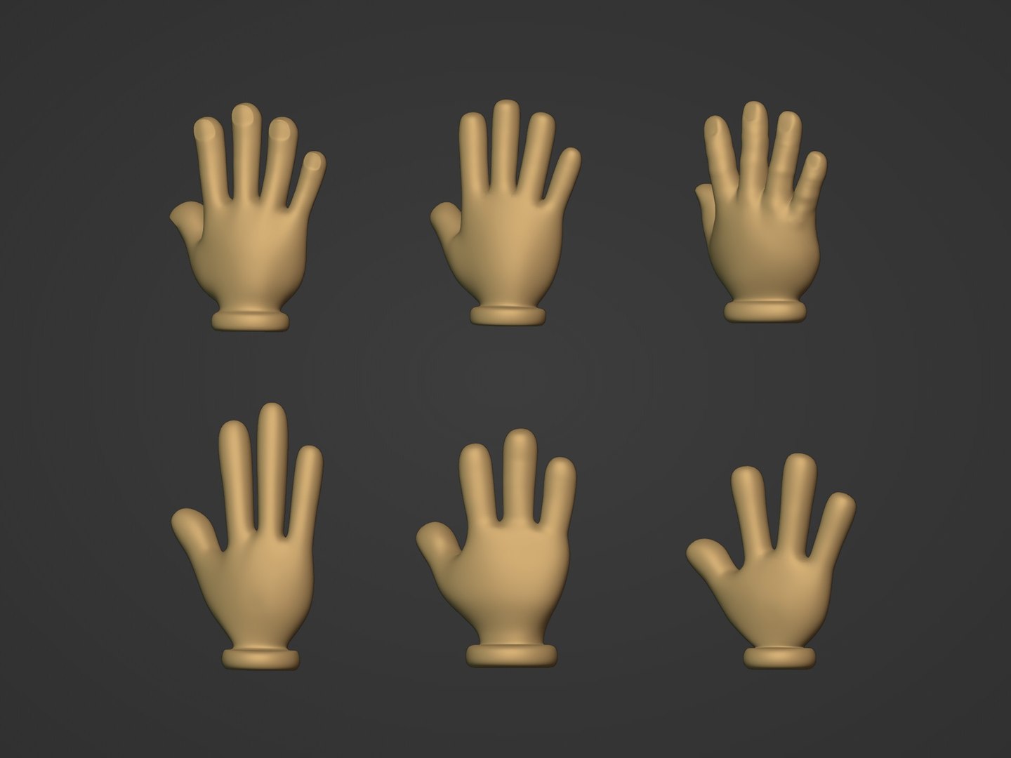 3D Cartoon Hands Pack - TurboSquid 1849934