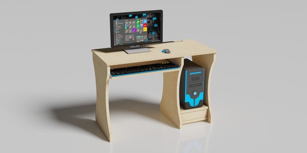 Desktop computer desk 3D model - TurboSquid 1431973