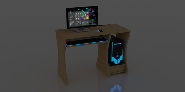 Desktop computer desk 3D model - TurboSquid 1431973