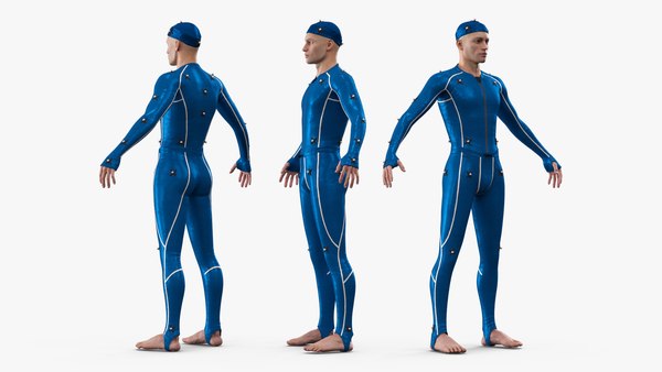modelo 3d Actor con traje de captura de movimiento azul - TurboSquid ...