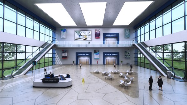 Congress exhibition lobby centre model - TurboSquid 1704952